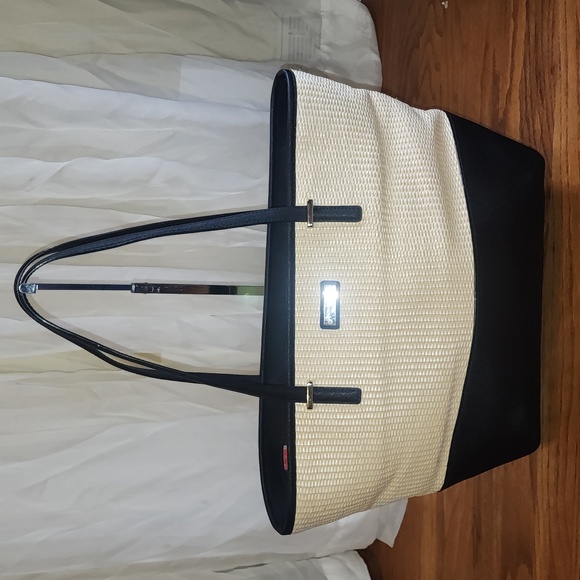 kate spade | Bags | Nwt Rare Kate Spade Sample Bag Straw And Saffiano ...